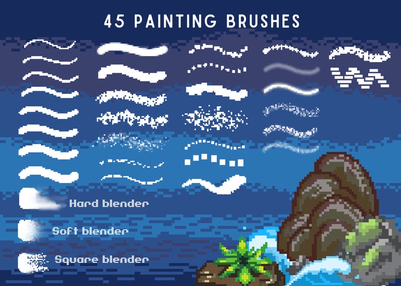 179 Procreate Pixel Art Brush Set: All in Pixel Painting, Texture ...