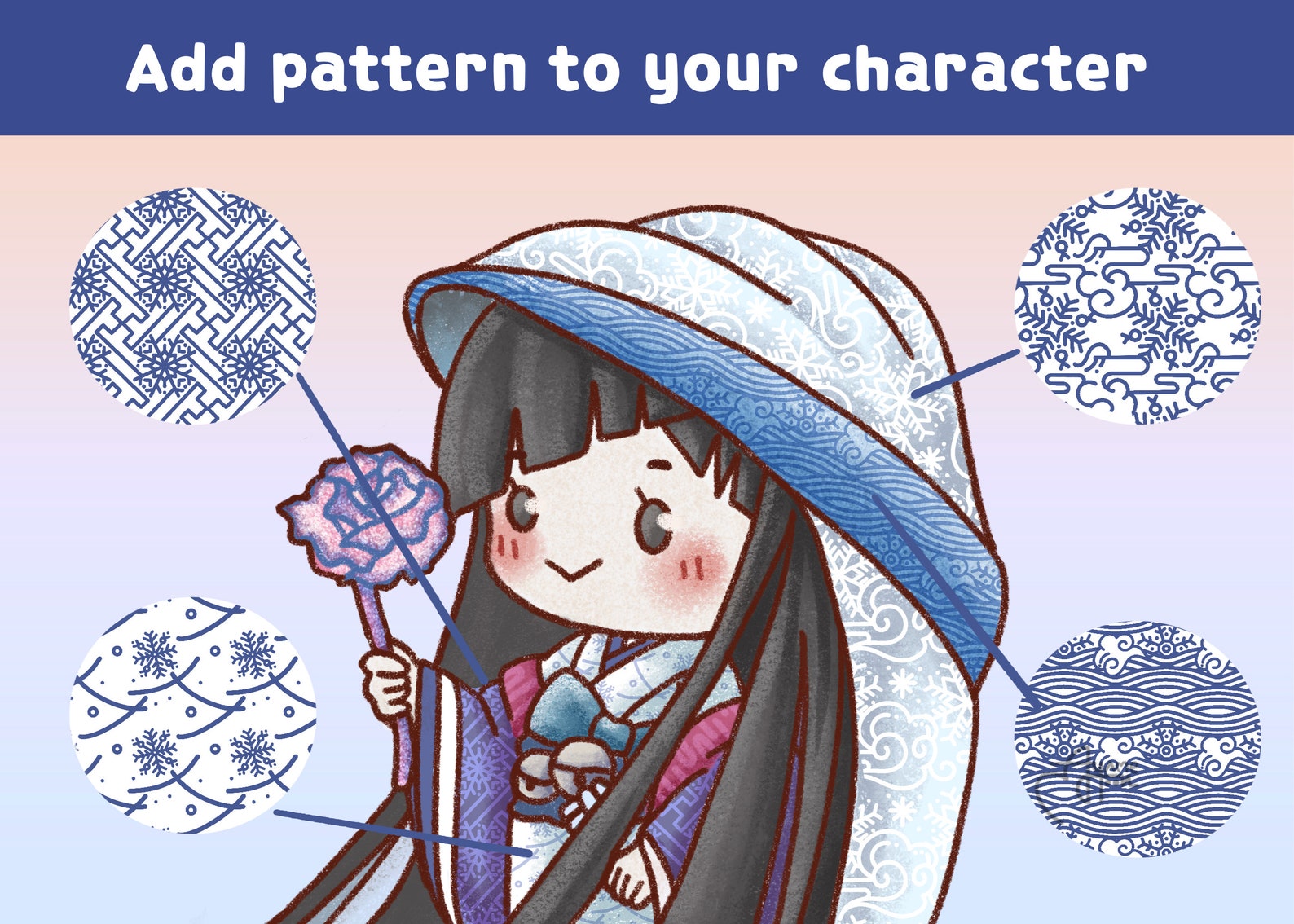 20 Procreate Japanese Winter Pattern Brushes: Asian Snow Designs ...