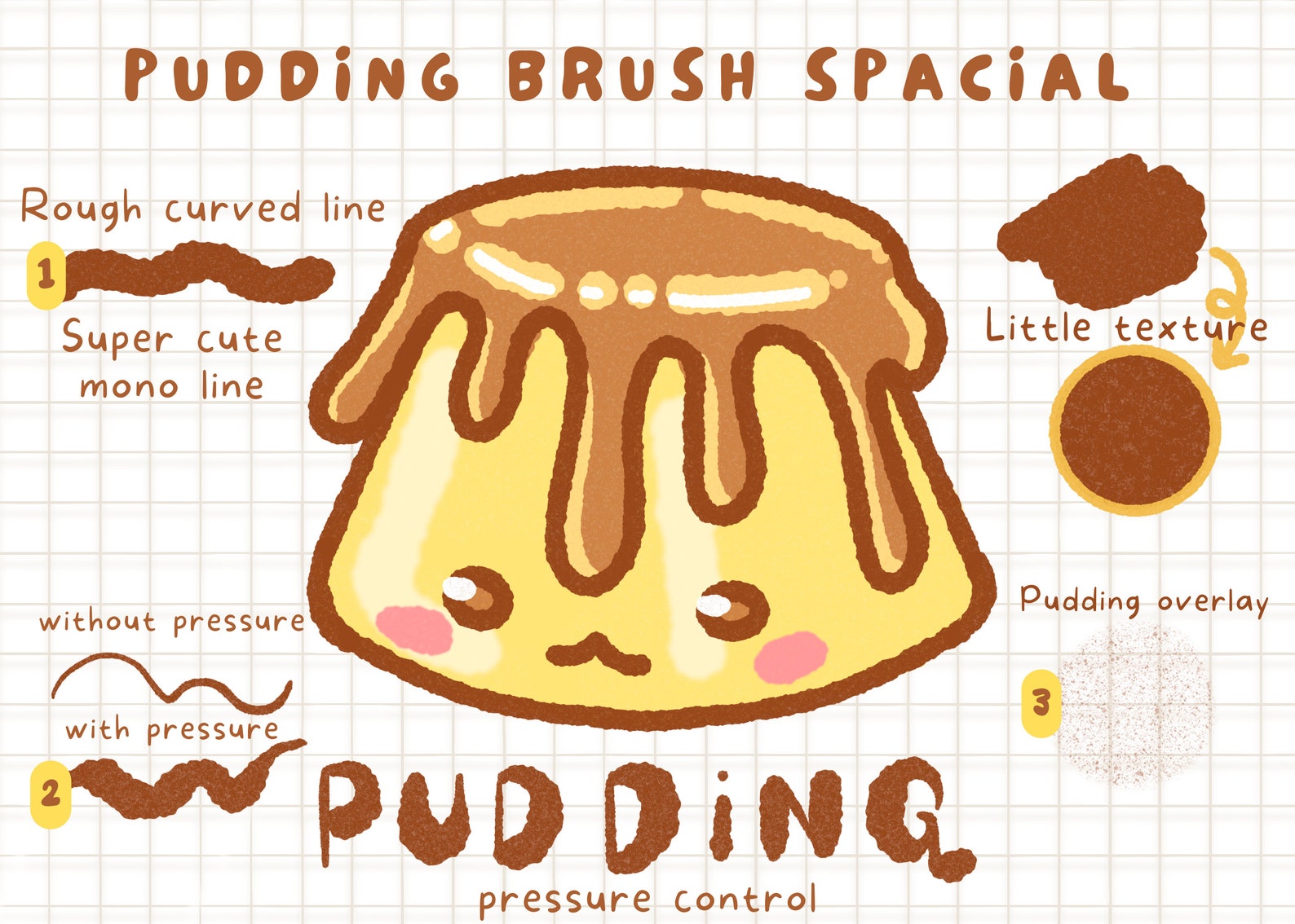 16 Pudding Procreate Brushes Procreate Texture Brushes - Etsy