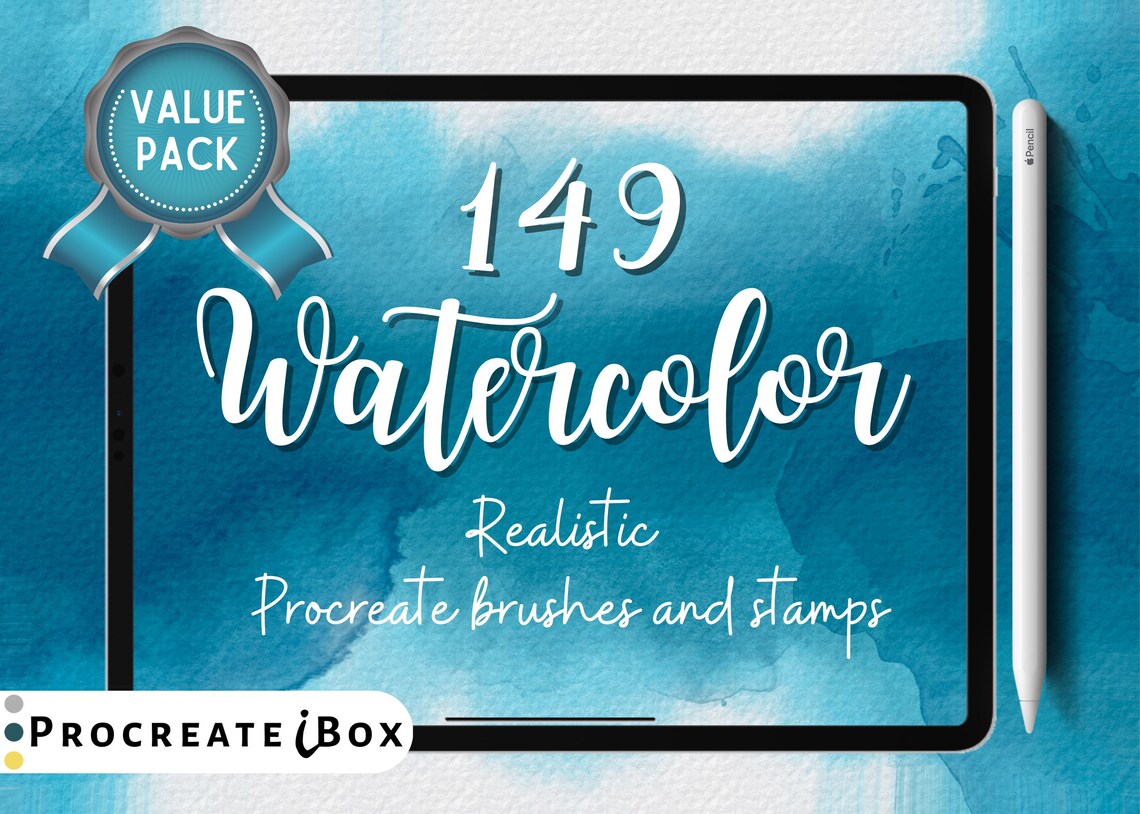149 Procreate Watercolor Brushes Mega Pack Watercolor Paper | Etsy