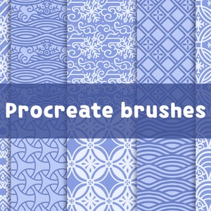 20 Procreate Japanese Winter Pattern Brushes: Asian Snow Designs ...