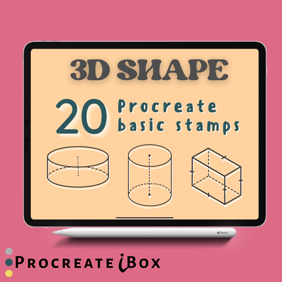 3D Shape Stamp Brushes for Procreate Procreate 3D Stamps | Etsy