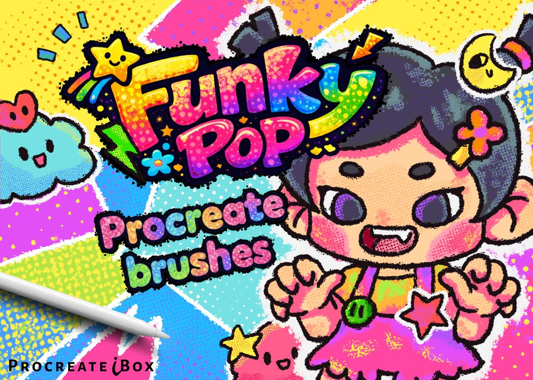 Funky Pop Art Procreate Brushes | Grunge, Ink Texture (digital Download ...
