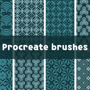 20 Japanese Procreate Pattern Brush Set 4 | Japanese Pattern | Geometric Brush | Seamless Brush ...