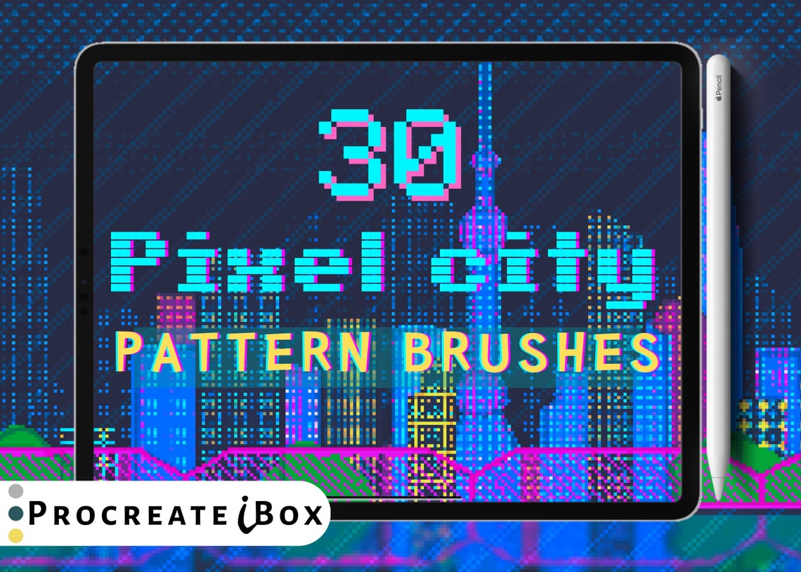 30 Procreate Pixel Pattern Brushes Pixel Art Pixel Pattern | Etsy