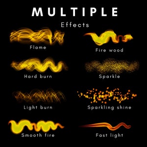 Procreate Brushes 9 Fire Brushes | Burn Brushes | Neon Brushes ...