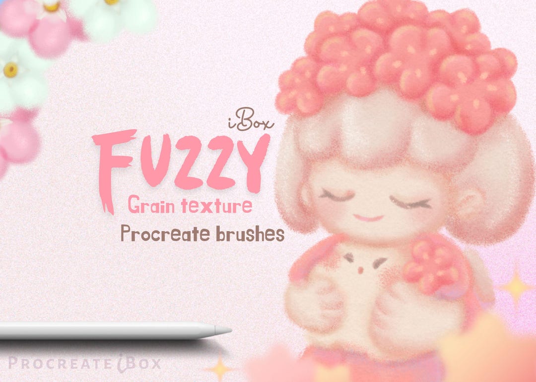 Kawaii Fuzzy Grain Procreate Brushes: Grain Texture Blenders (digital ...