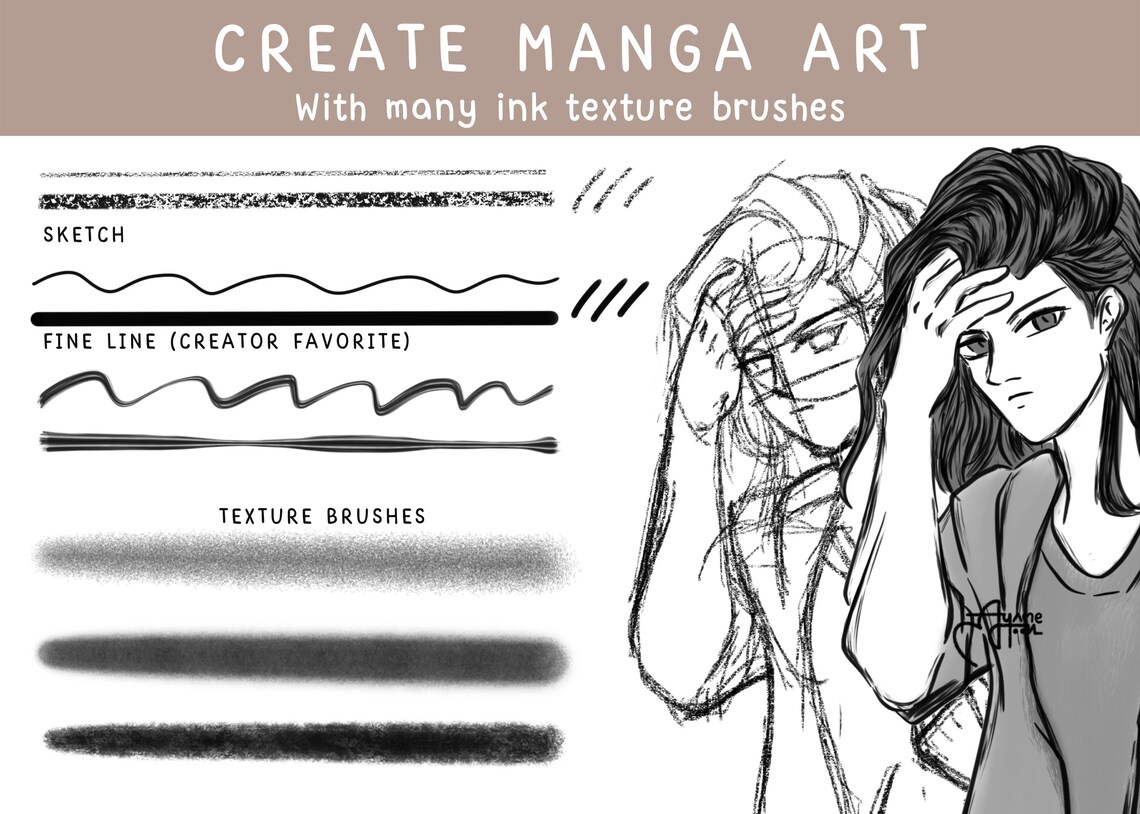 Procreate Manga Ink Brushes 25 Procreate Ink Brushes - Etsy