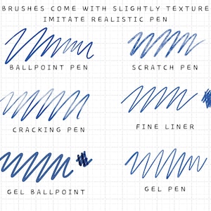 Kawaii Doodle Procreate Brushes: Ballpoint Pen, Grid Patterns With ...