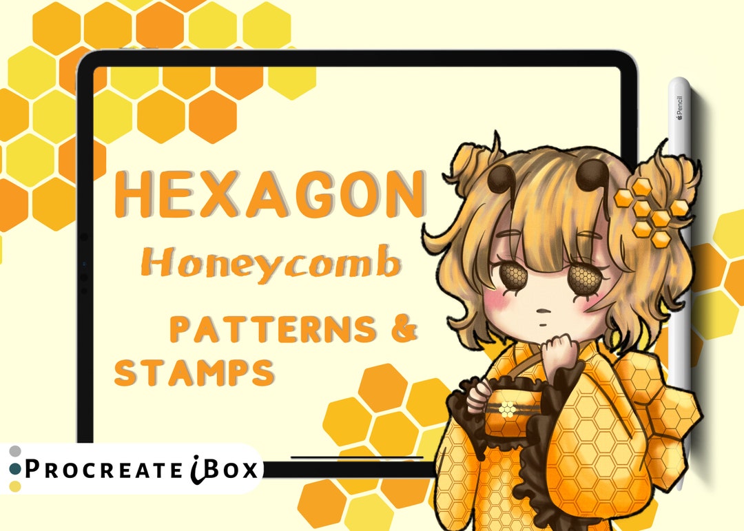 Procreate Hexagon Pattern Brushes Hexagon Procreate Stamps - Etsy