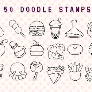 50 Pixel Stamps Procreate Brushes | Procreate Stamps | Pixel Art | Game ...