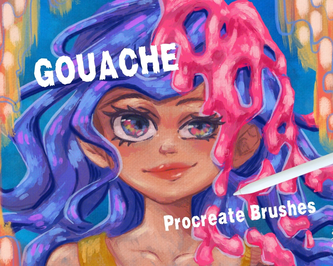 46 Procreate Gouache Brushes | Procreate Brush Set | Procreate Texture ...