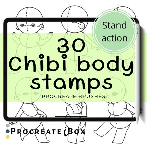 Procreate Chibi Brushes Male Body Poses PNG Chibi Stamps - Etsy