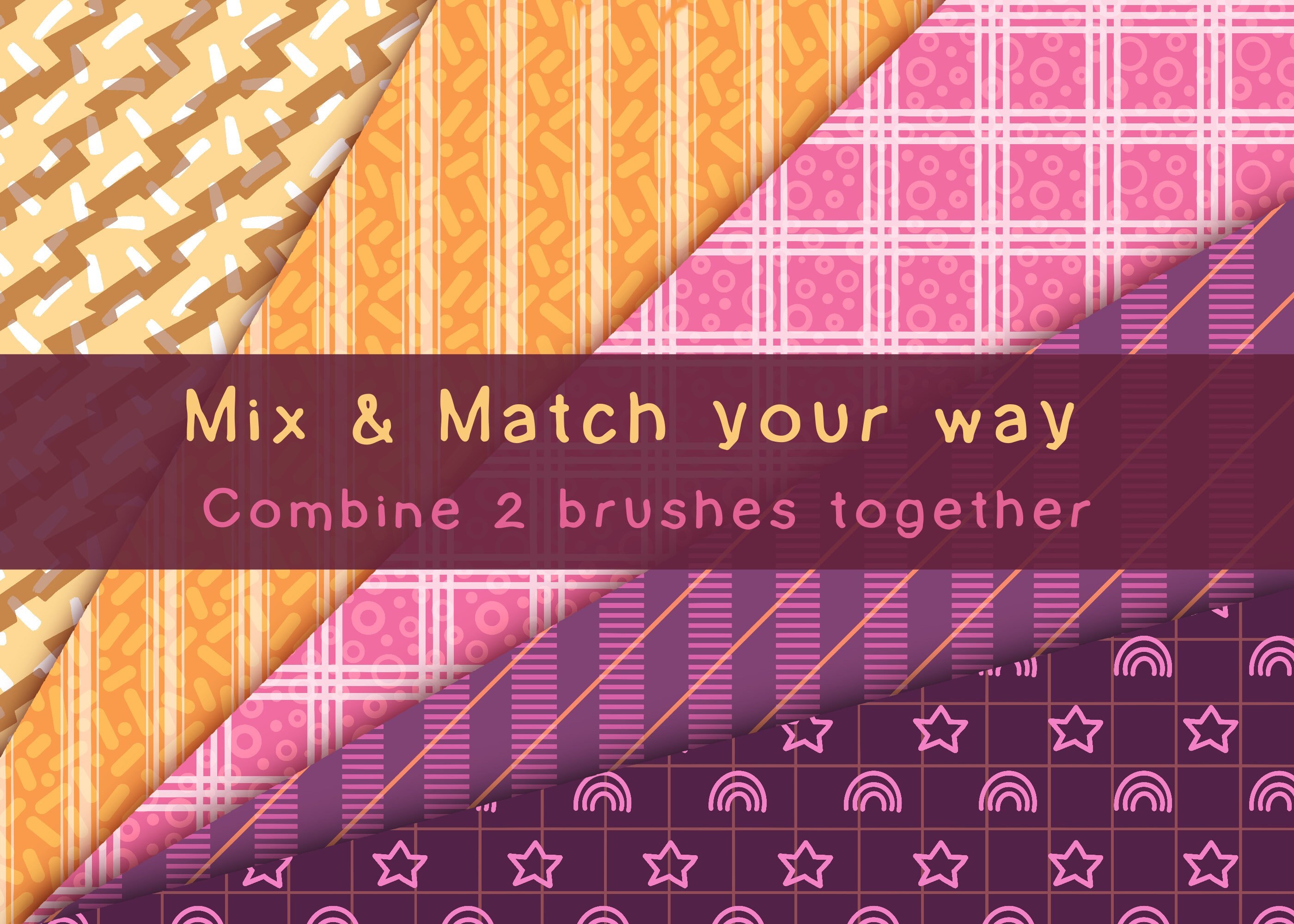 42 Procreate Cute Pattern Brushes Seamless Pattern Cute | Etsy