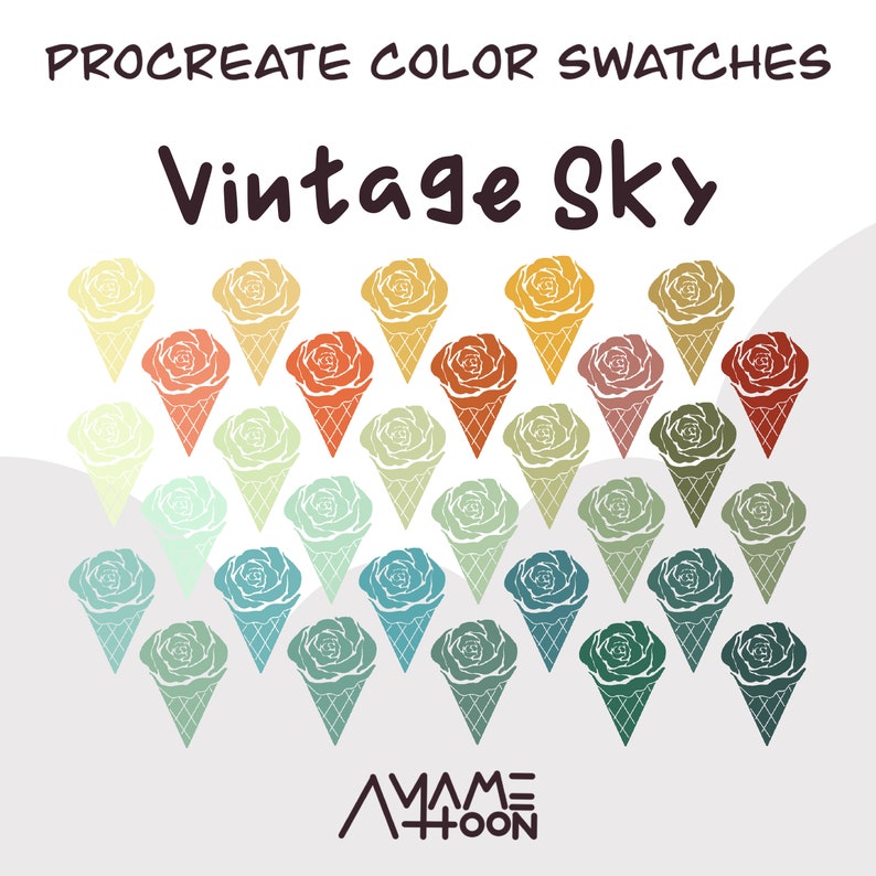 Color Palette Procreate Swatches Procreate Vintage Color - Etsy