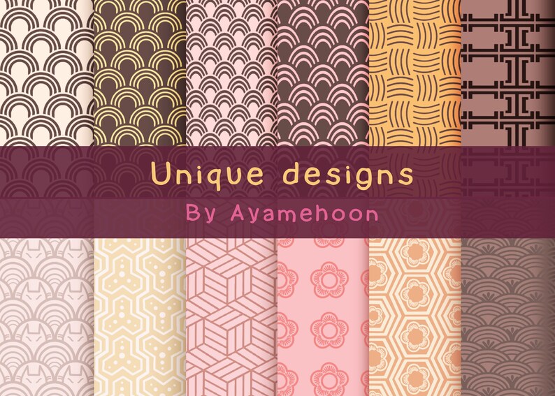 Japanese Pattern Stamps 90 Procreate Stamps Procreate - Etsy