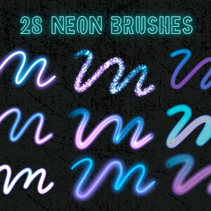 28 Procreate Neon Brushes, Two Tone Brush, Color Changing Neon Effect ...