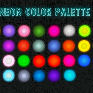 25 Procreate Rainbow Neon Brushes, Neon Illustration, Neon Effect ...