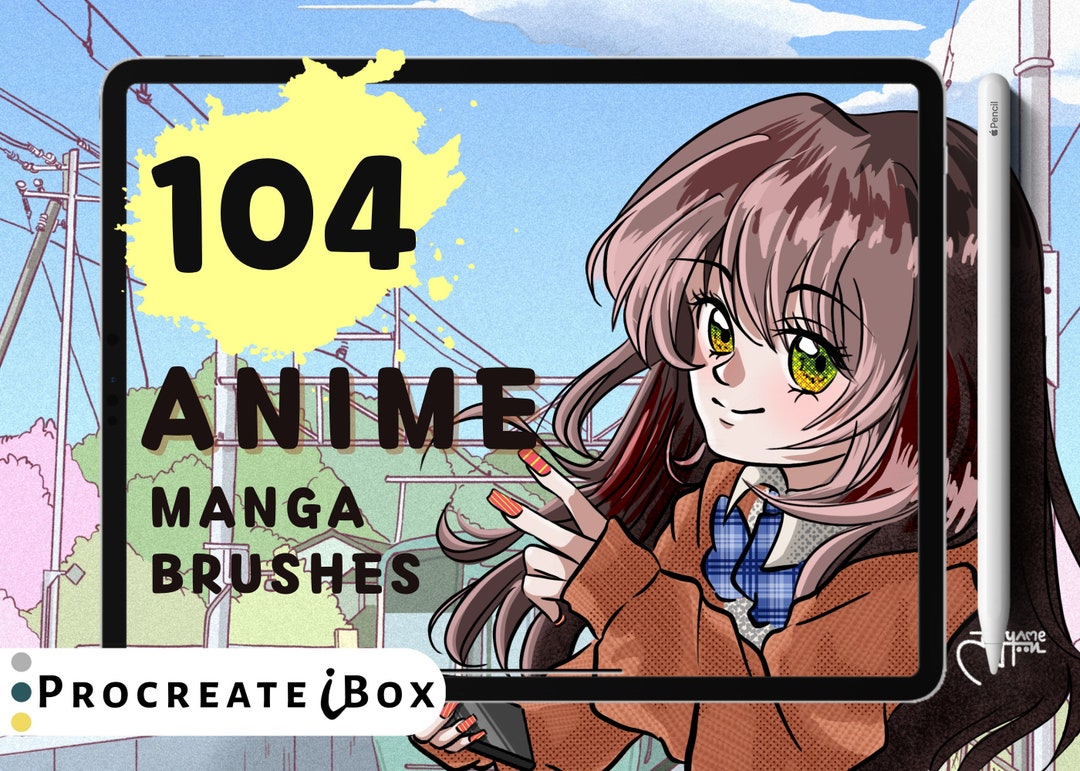 Procreate Anime Manga Brushes | 104 Procreate Anime Brushes | Line Art ...