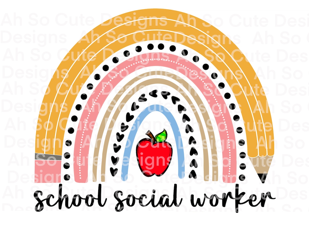 Rainbow School Social Worker PNG - Digital File - Etsy