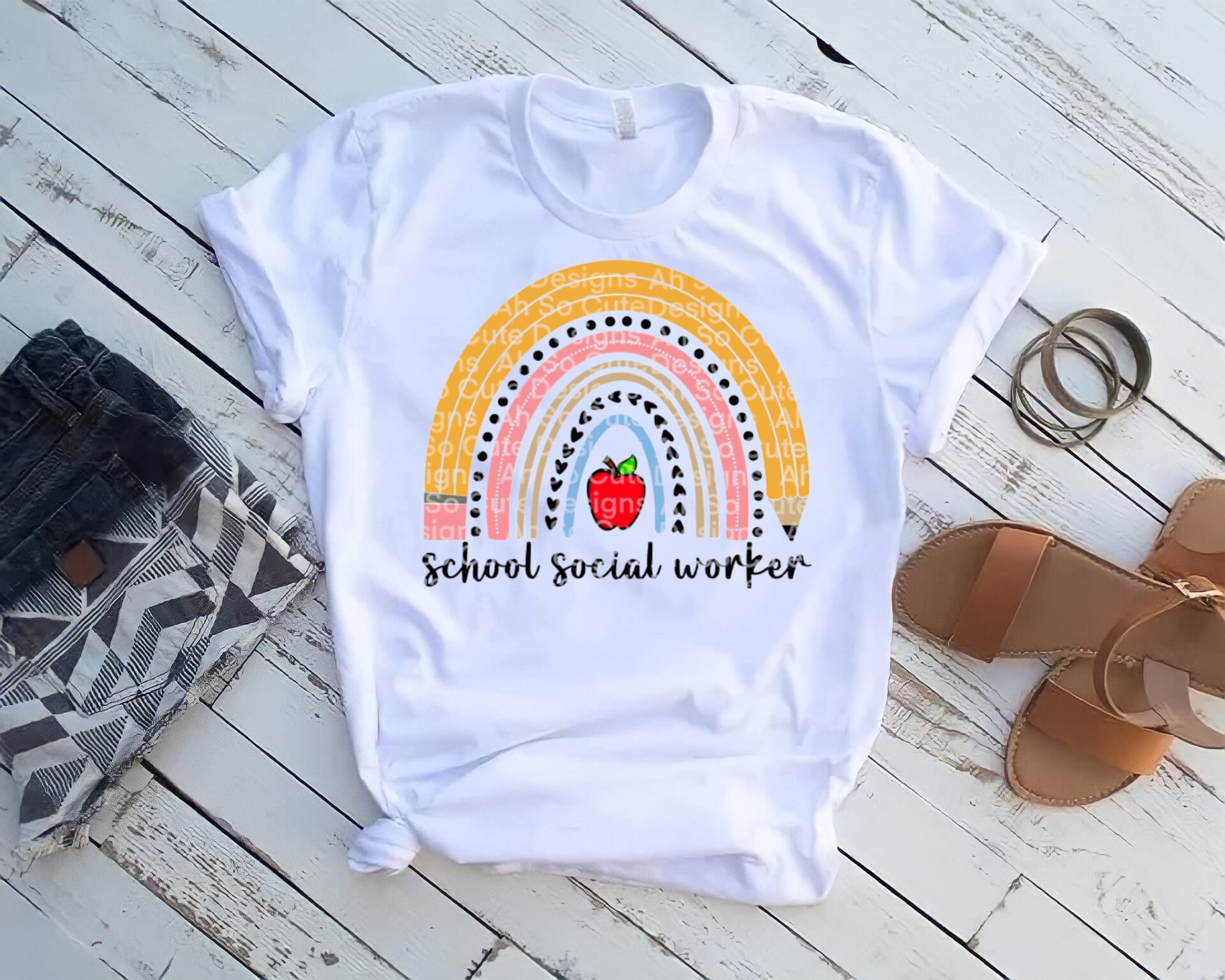Rainbow School Social Worker PNG - Digital File - Etsy