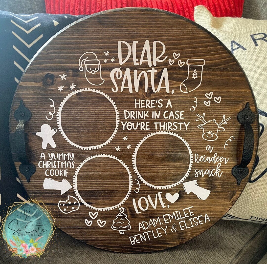 Dear Santa Decorative Tray With Handles - Etsy