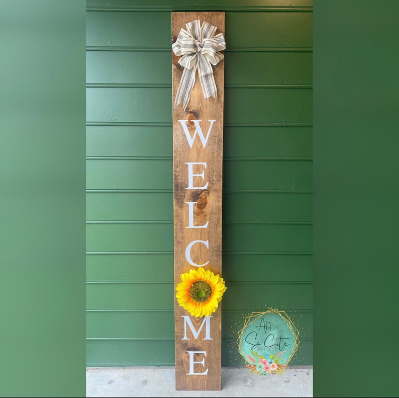 Interchangeable Welcome Sign W/ Attachments & Bow - Etsy