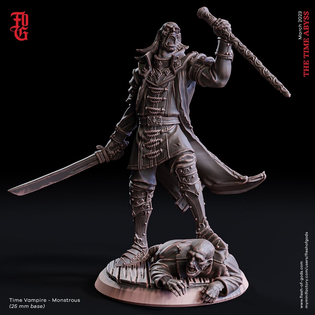 Time Vampire | Premium Resin DND Miniature | Hand Cleaned | 28mm 32mm ...