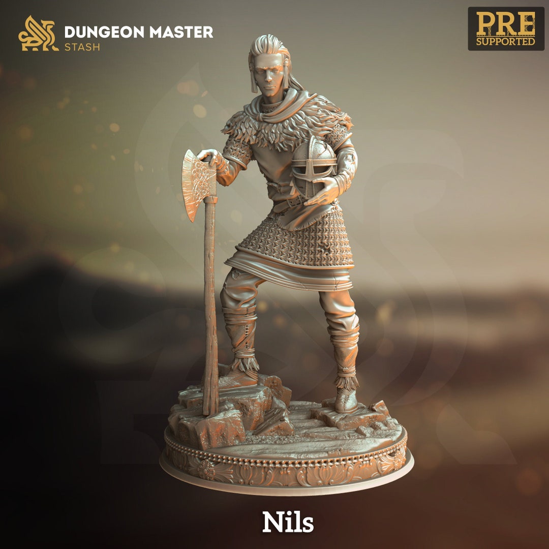 Nils Olav the Defender Miniature: 3D Printed Resin RPG Model (32mm/28mm ...