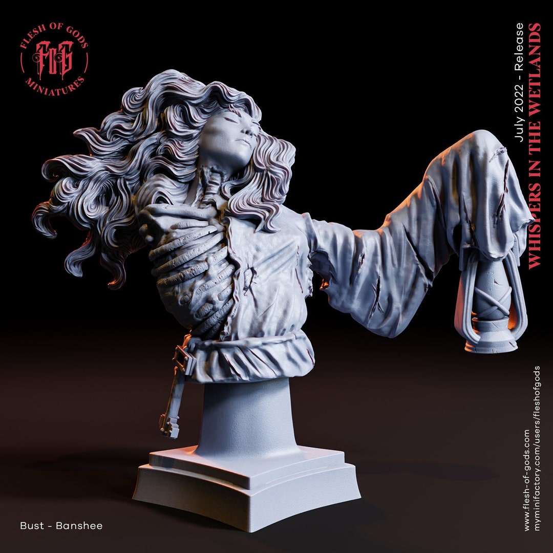 Banshee | Bust | Premium Resin DND Miniature | Hand Cleaned | 28mm 32mm ...