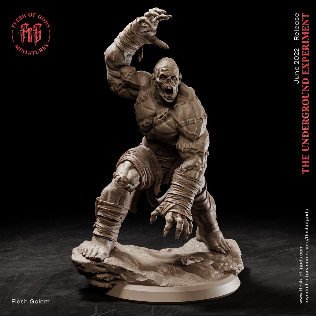 Flesh Golem | Premium Resin DND Miniature | Hand Cleaned | 28mm 32mm ...