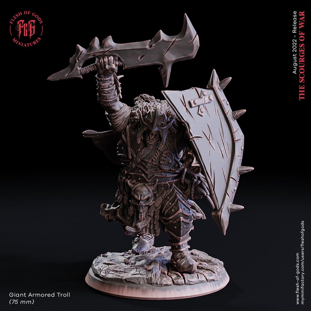 Armored Troll 32mm / 28mm / 75mm Ideal for Tabletop Rpgs - Etsy