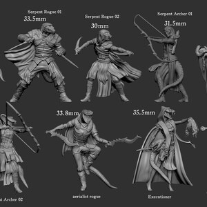 Serpent Characters Ideal for Tabletop Rpgs Dungeons and Dragons Mini ...