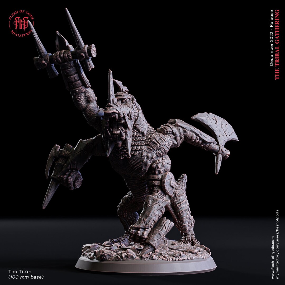 The Titan (100mm Base) | Premium Resin DND Miniature | Hand Cleaned ...