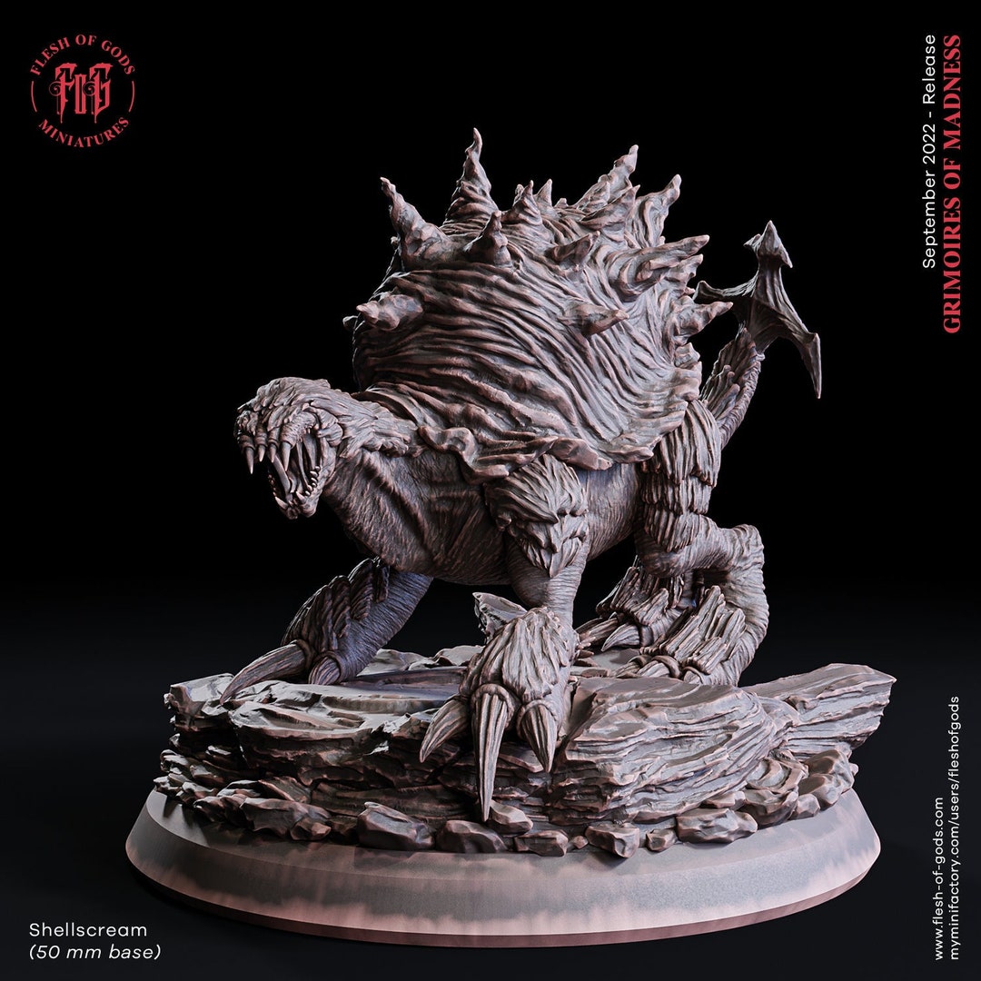 Shellscream | Premium Resin DND Miniature | Hand Cleaned | 28mm 32mm ...