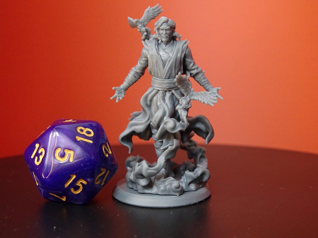 Raven's Mage Miniature: Resin Model for Dnd, Pathfinder Rpgs - Etsy