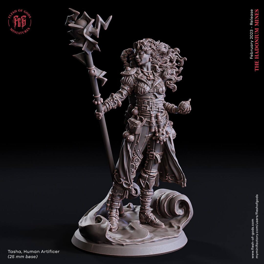 Tasha the Artificer | Premium Resin DND Miniature | Hand Cleaned | 28mm ...