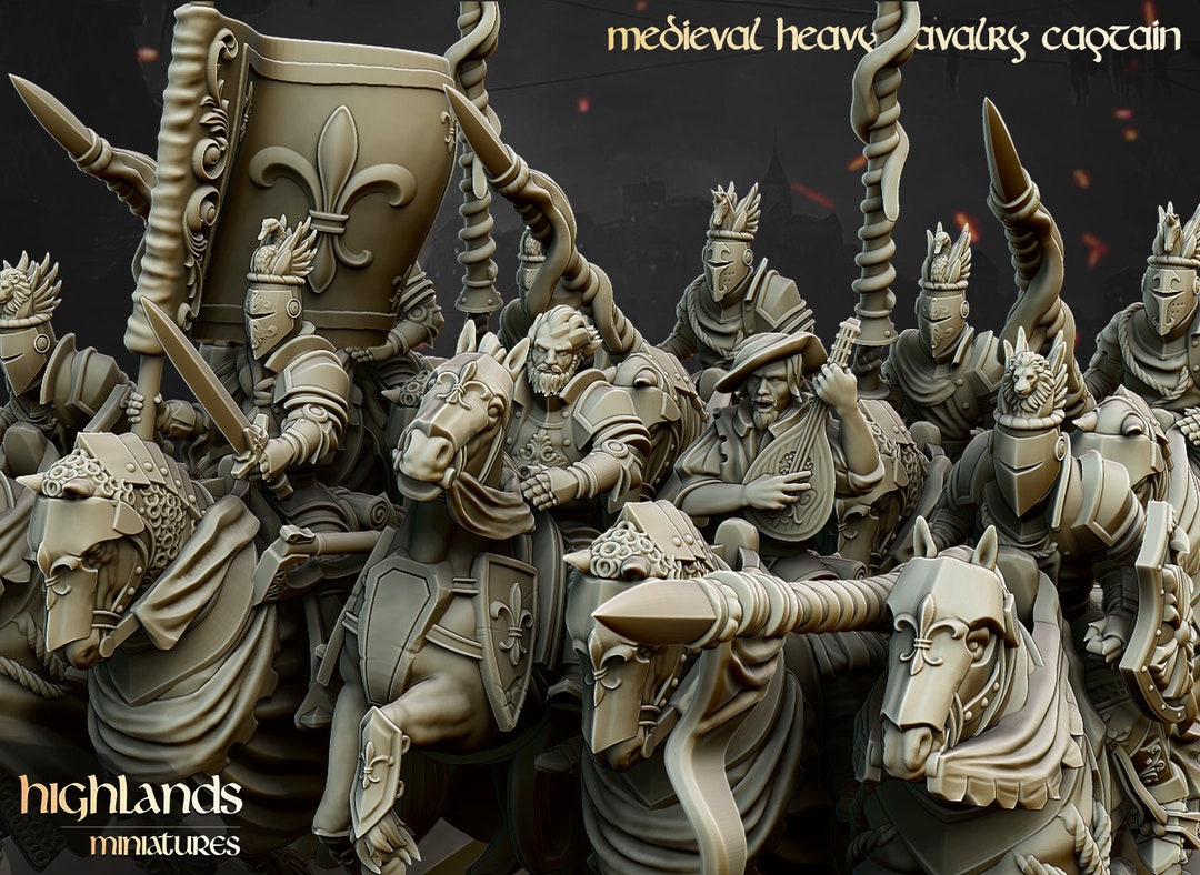 Heavy Cavalry 32mm / 28mm Ideal for Tabletop Rpgs Dungeons and Dragons ...