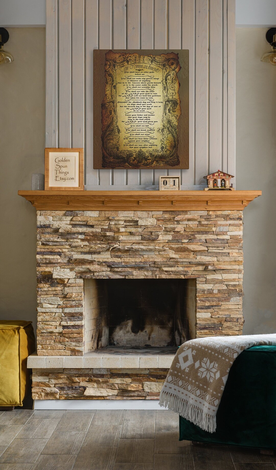 Ten Commandments Wall Art, Christian Wall Art, Religious Decor, Exodus ...