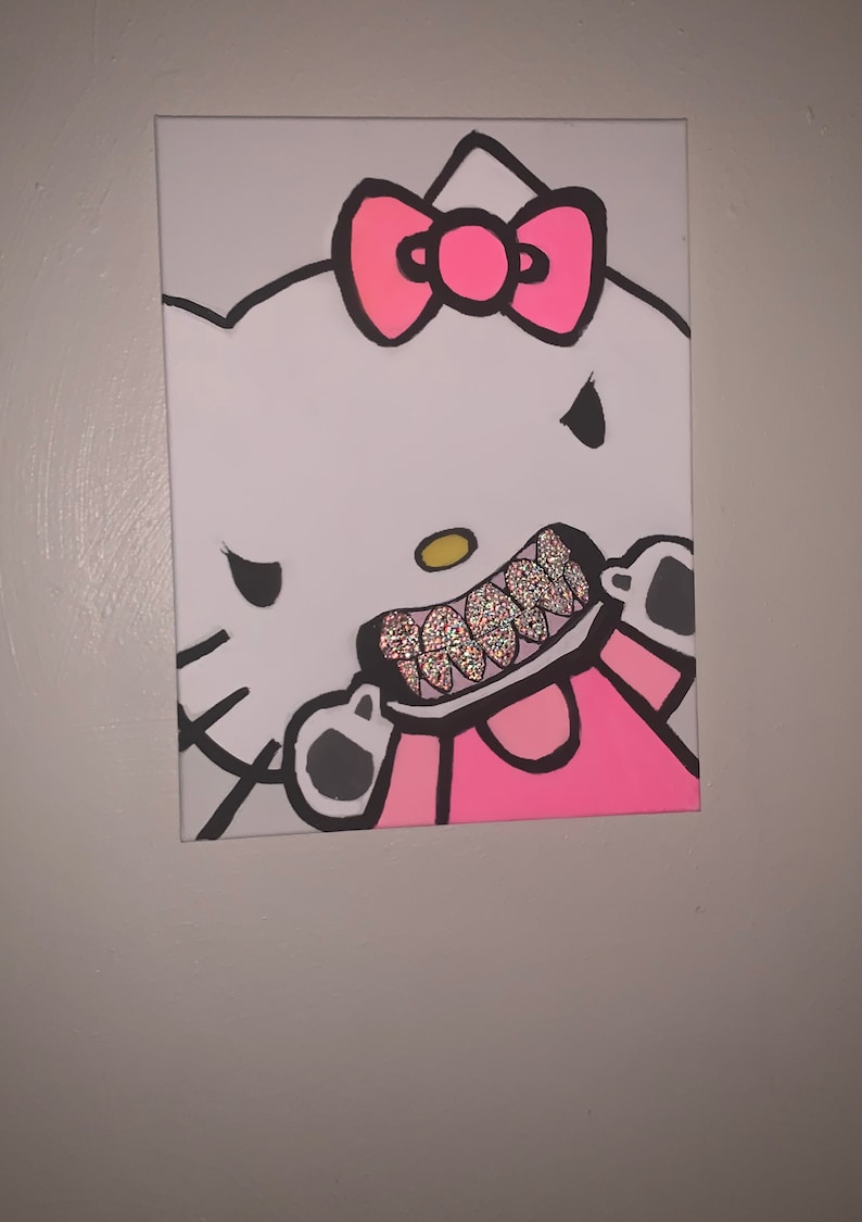 Hello Kitty With Grillz Painting - Etsy