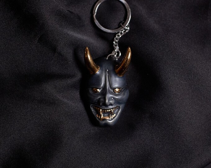 Hannya Ceramic Keychain - Etsy