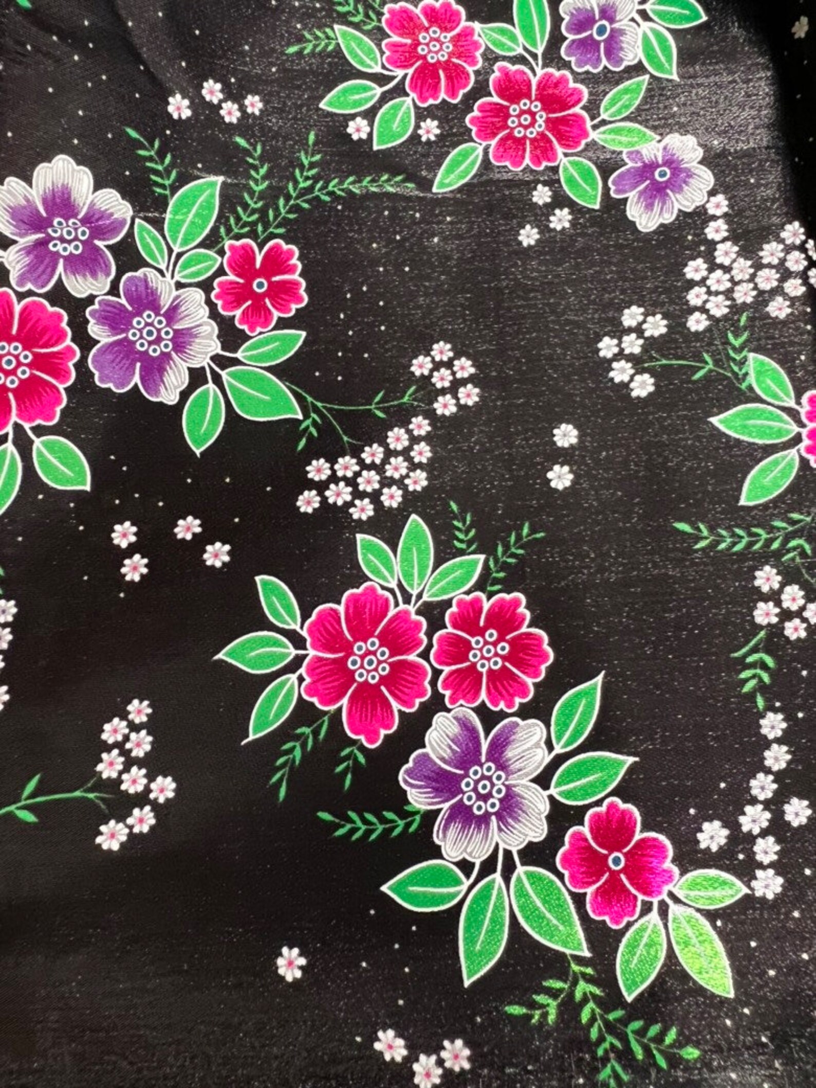 Floral Thai Fabric Ntaub Thai Li Loo Hmong Fabric - Etsy