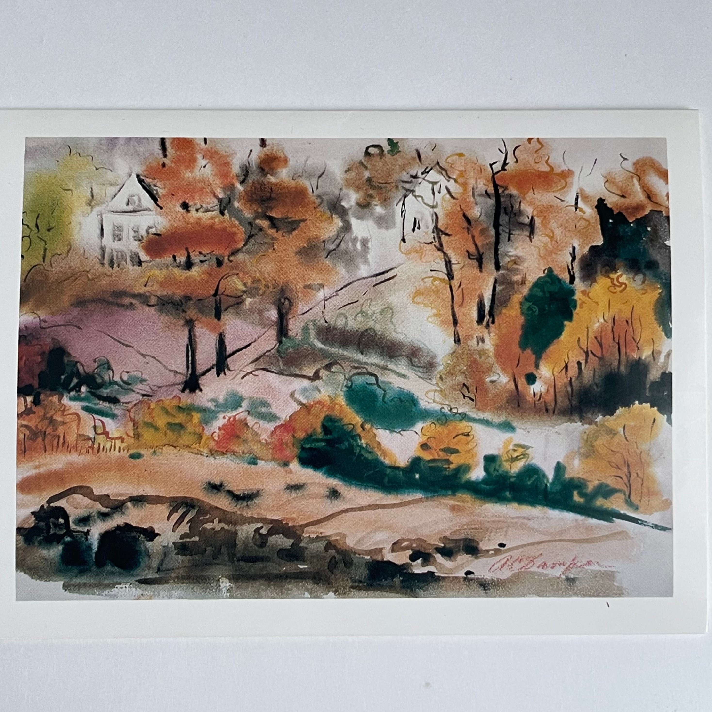 Autumn City Scene | Atlanta Sampson Watercolor Blank Inside Card, Any ...