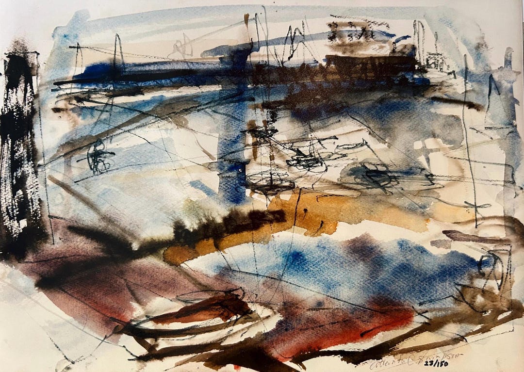 Primary Colors Seaport | Atlanta Sampson 7.5x11 Watercolor Print - Etsy