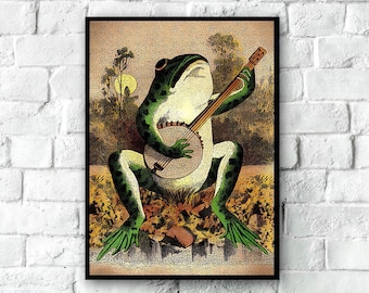 Frog Banjo Poster - Etsy