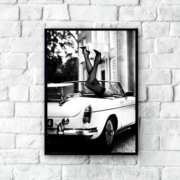 Black and White Car Poster - Etsy