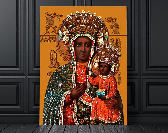 Black Madonna Art Print, Our Lady of Czestochowa, Black Virgin Mary ...