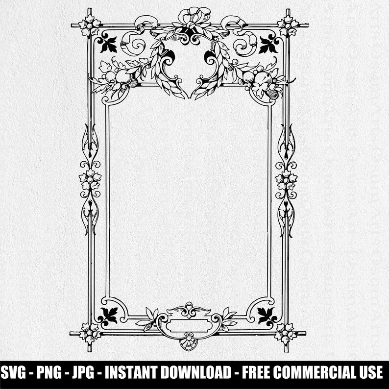 Antique Decorative Frame SVG, Vintage Frames SVG, Vector Ornate ...