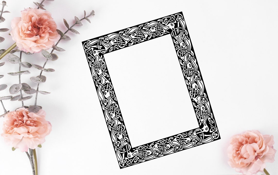 Knotwork Frame With Birds, Knotwork Frame, Vector Graphics, Frame With ...