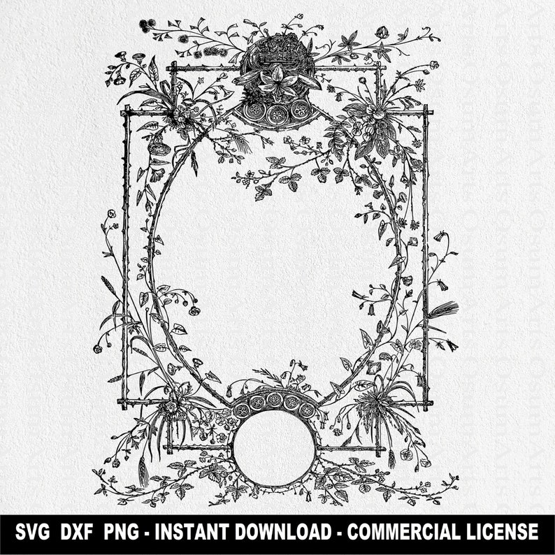 Vintage Victorian Floral Frame SVG Vintage Frames SVG Frame - Etsy